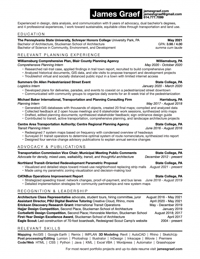 Resume – James Graef